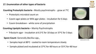 Microbiological analysis of milk part II | PPTX