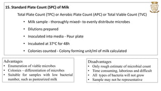 Microbiological analysis of milk part II | PPTX