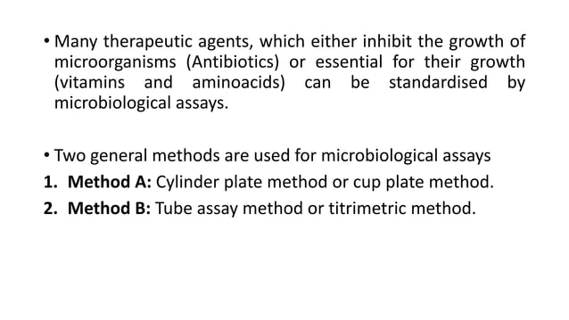 Microbiological assay | PPTX | Chemistry | Science