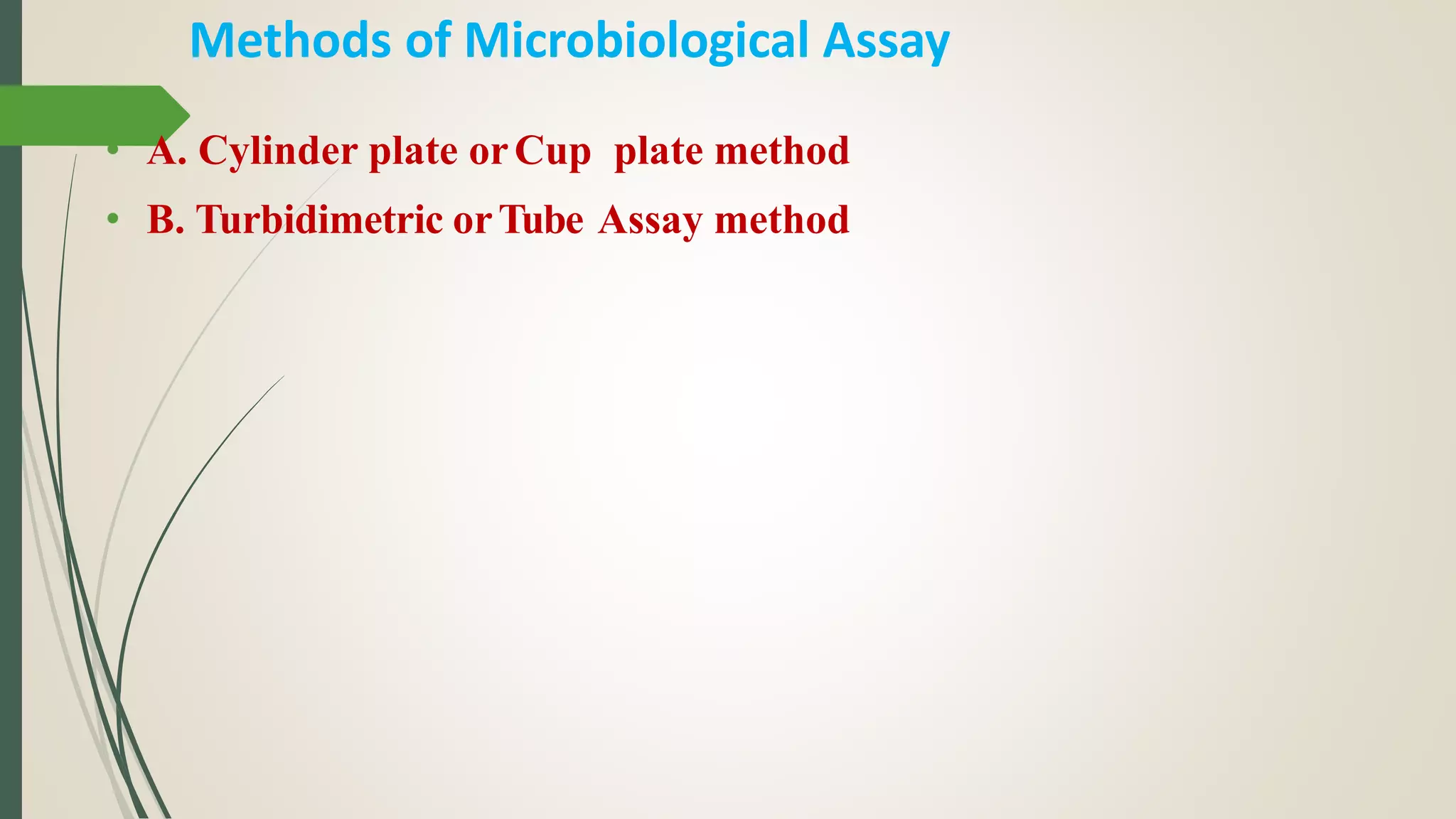 Microbiological assay-Principles and methods of different ...