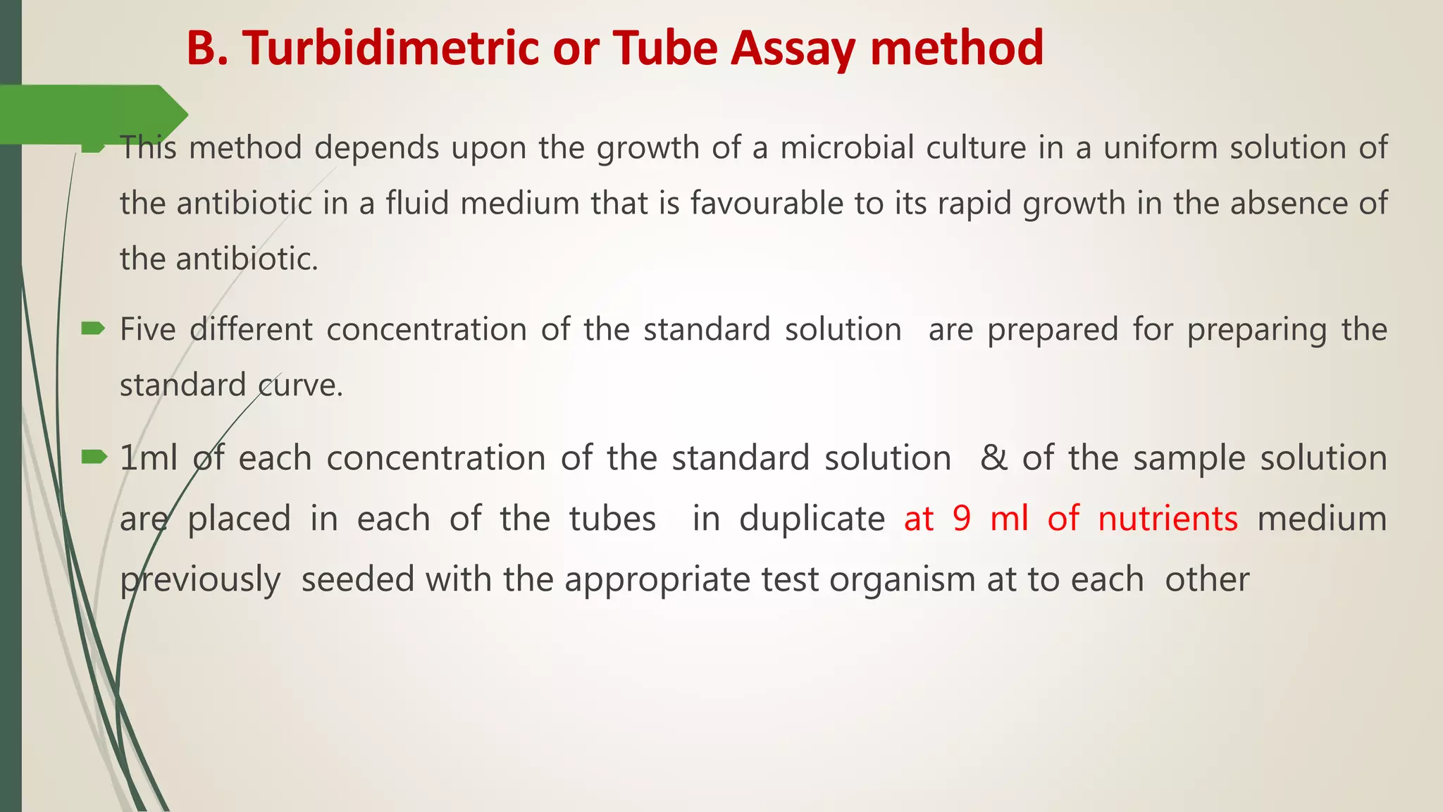 Microbiological assay-Principles and methods of different ...