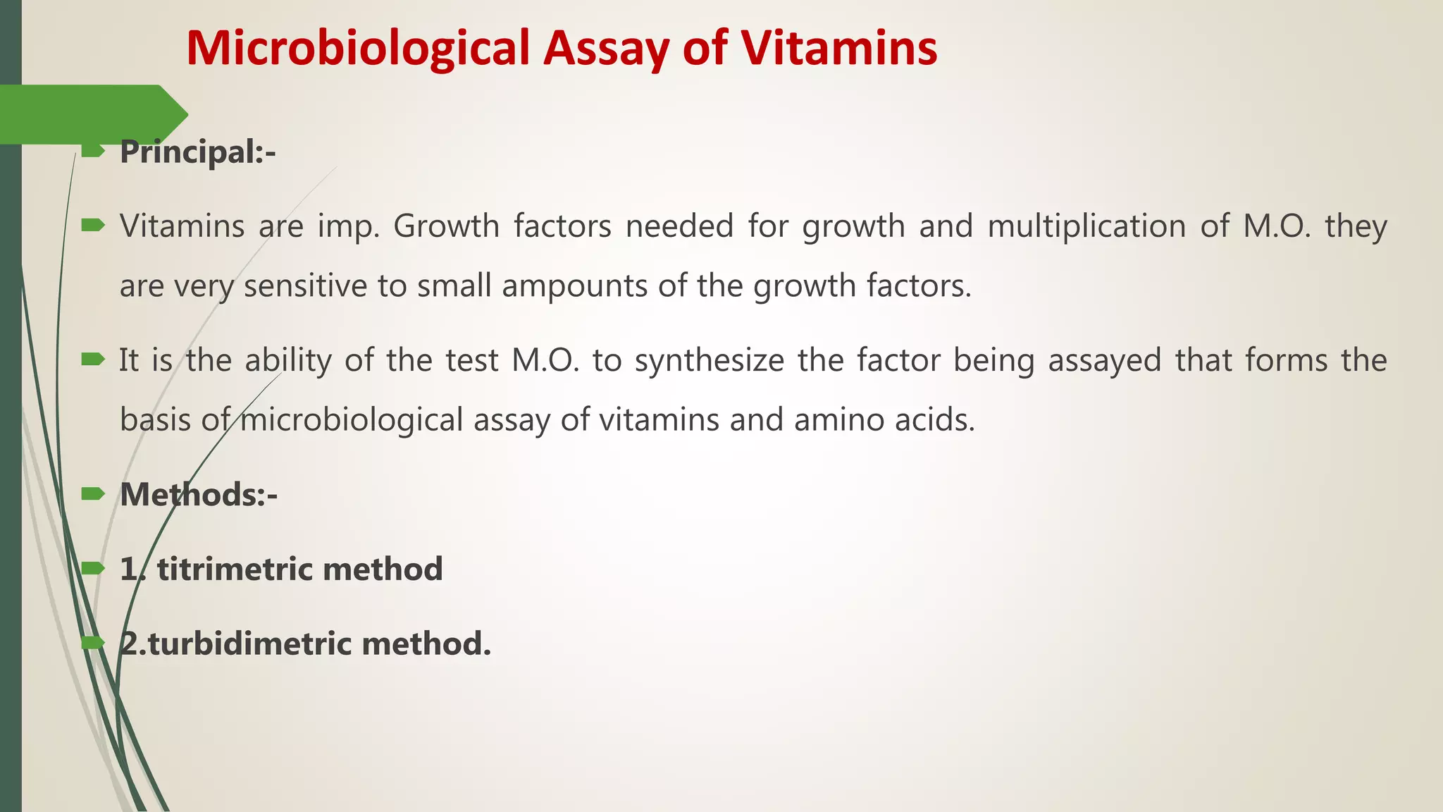 Microbiological assay-Principles and methods of different microbiological assay. | PPTX