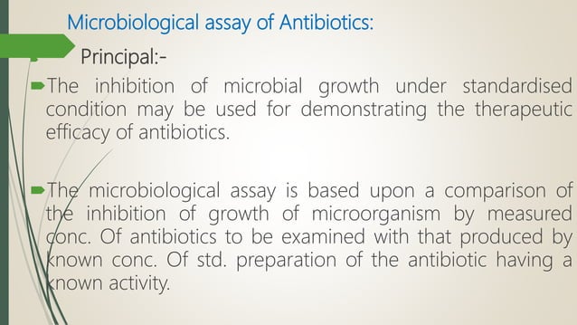 Microbiological assay-Principles and methods of different microbiological assay. | PPTX ...