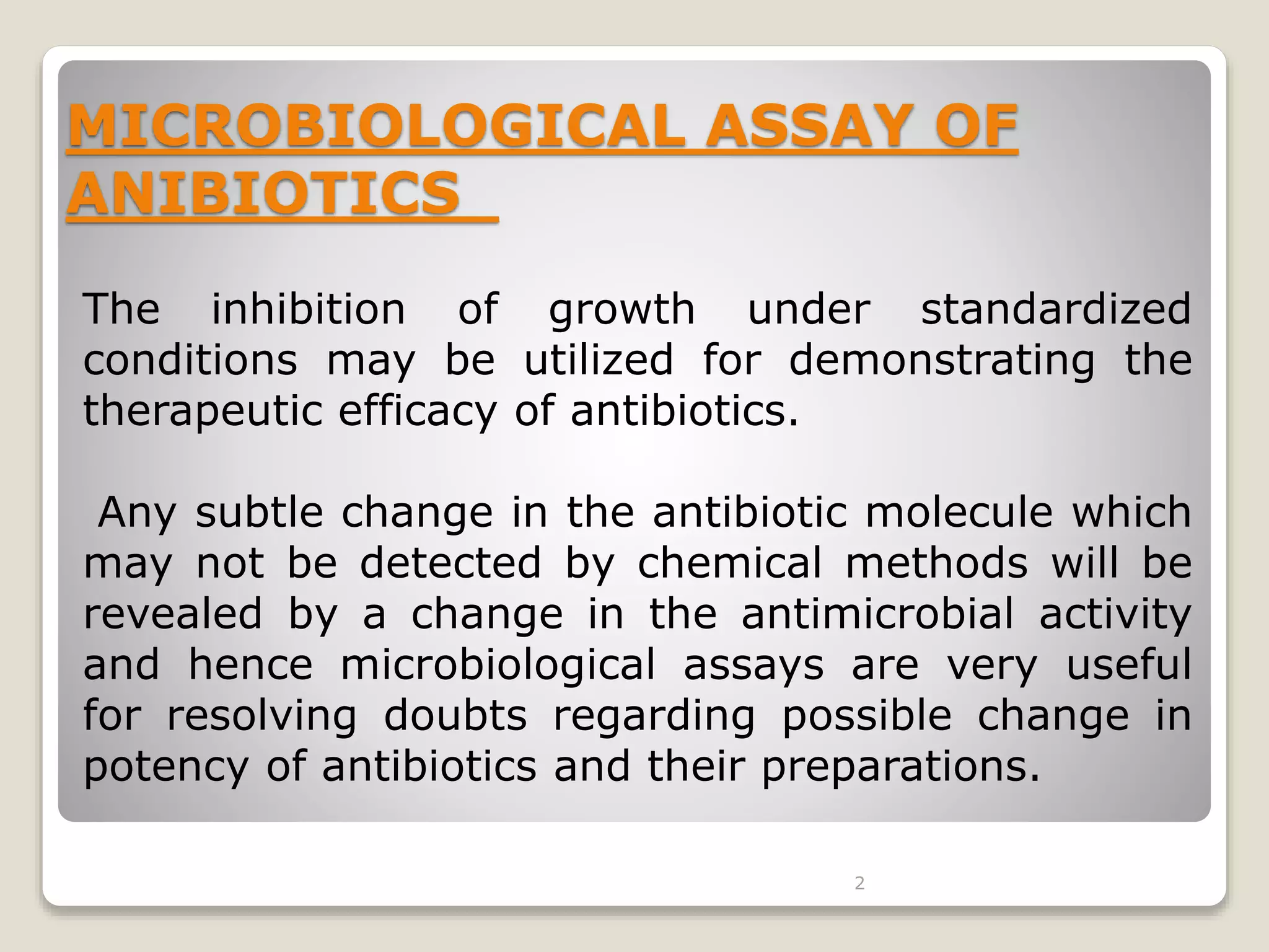 Microbiological assays- Pharmacuetical Microbiology | PPTX