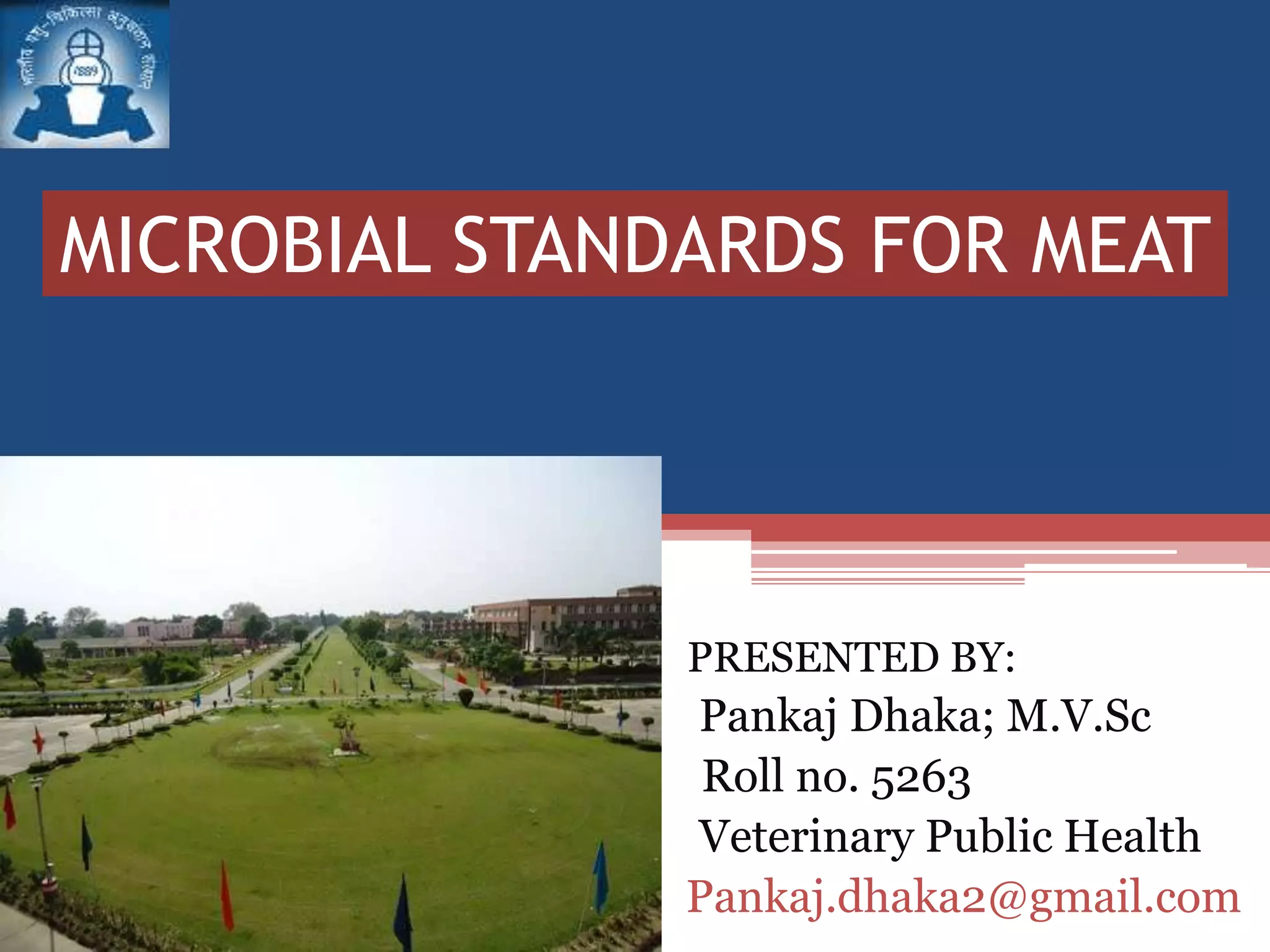 Microbiological Standards For Meat | PPTX