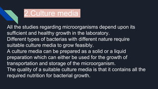 Microbiological culture media | PPTX | Chemistry | Science