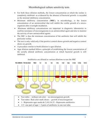 Microbiological culture sensitivity test | PDF