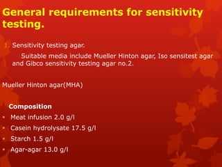 Microbiological culture sensitivity test | PPTX