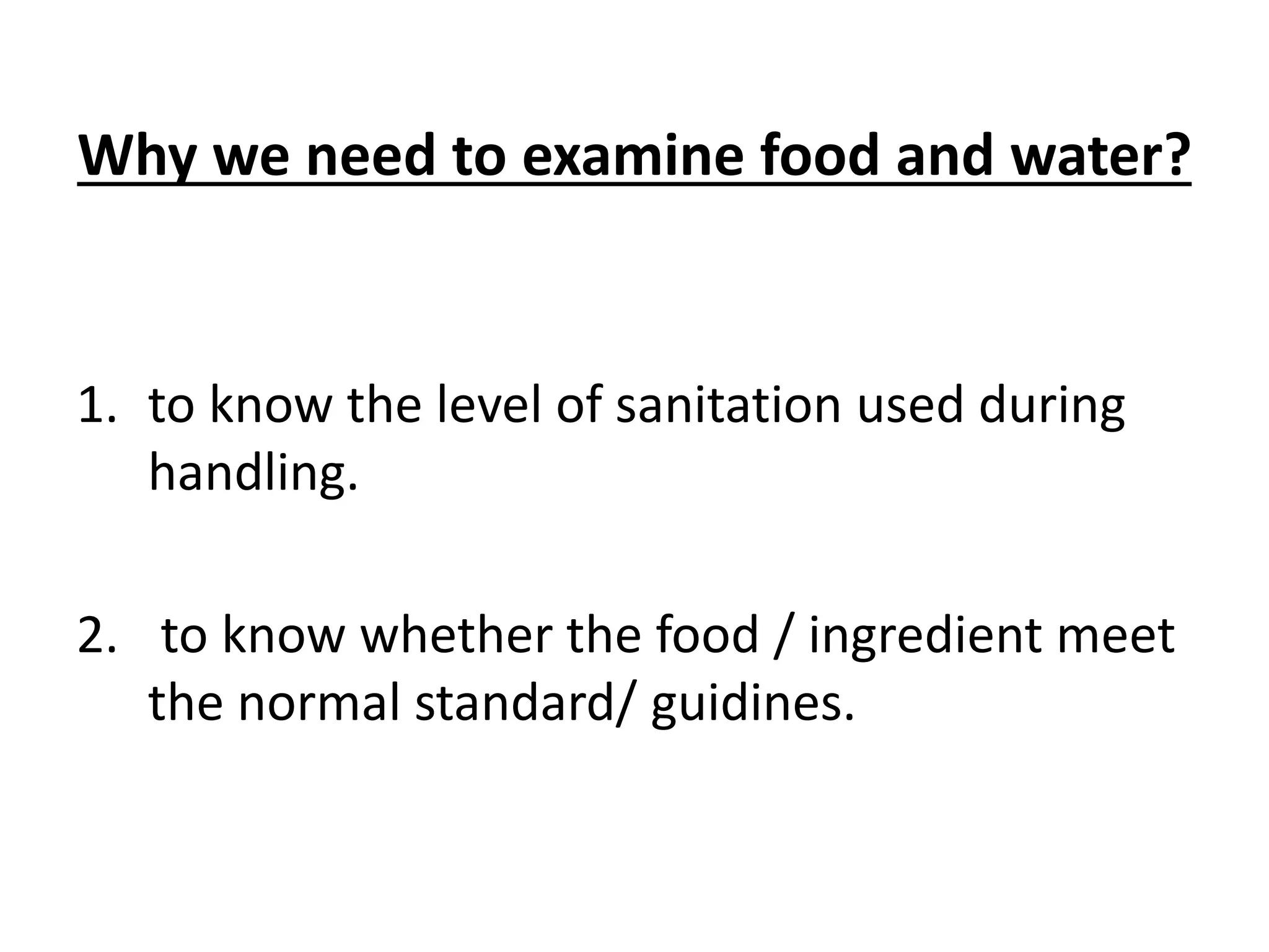 Microbiological examination of food | PPTX