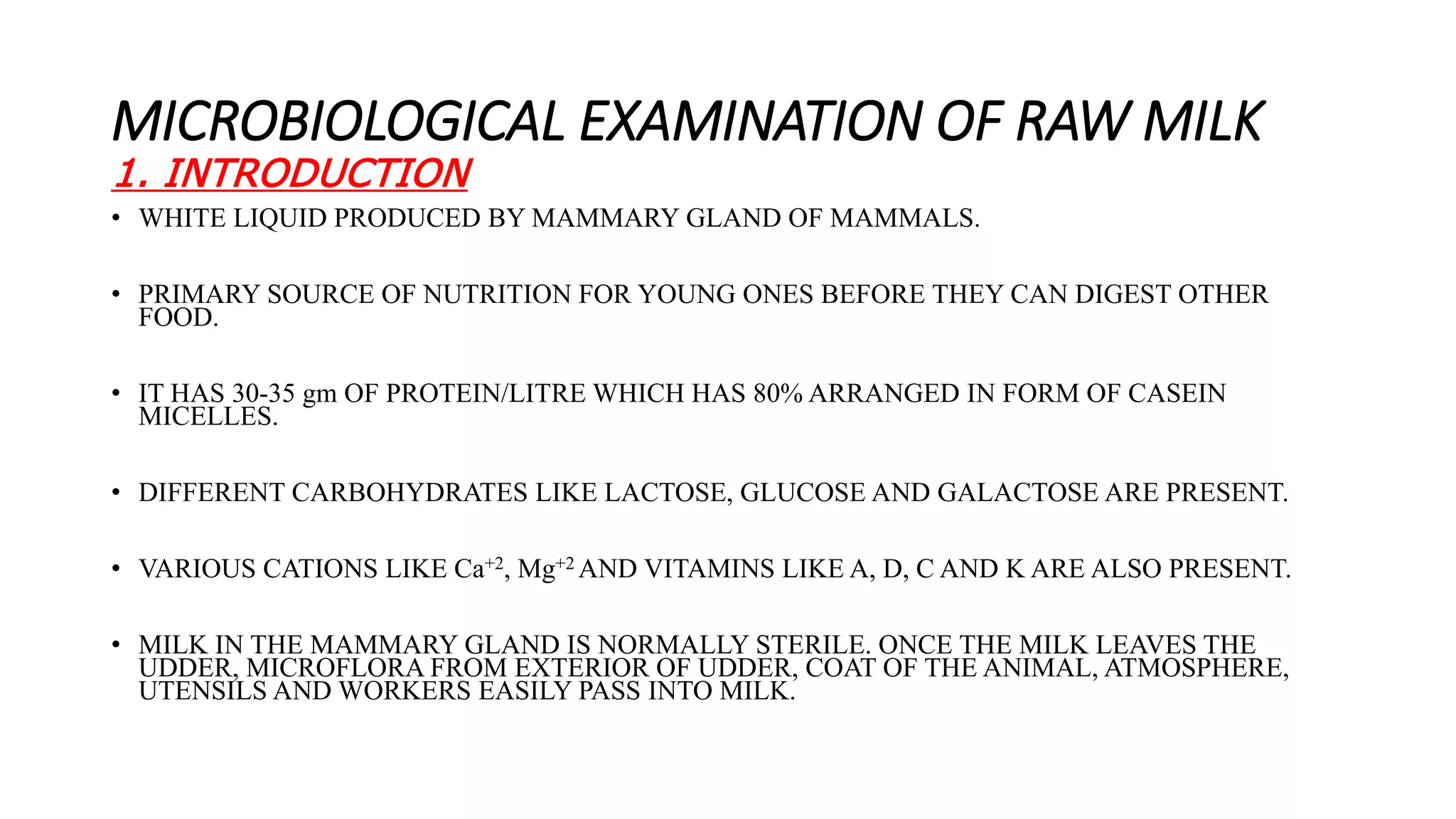 Microbiological examination of normal food(milk and fruits) | PPT