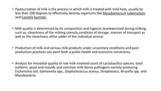Microbiological examination of normal food(milk and fruits) | PPT