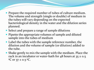 Microbiological examination of water2 | PPTX