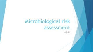 Risk assessment in microbiological procedures | PPTX
