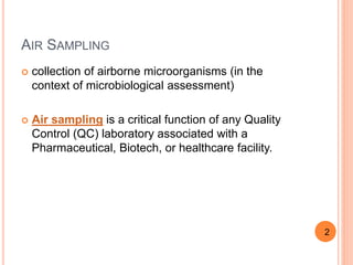 Microbiological sampling of air | PPTX