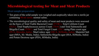 Microbiological test for meat and milk | PPTX