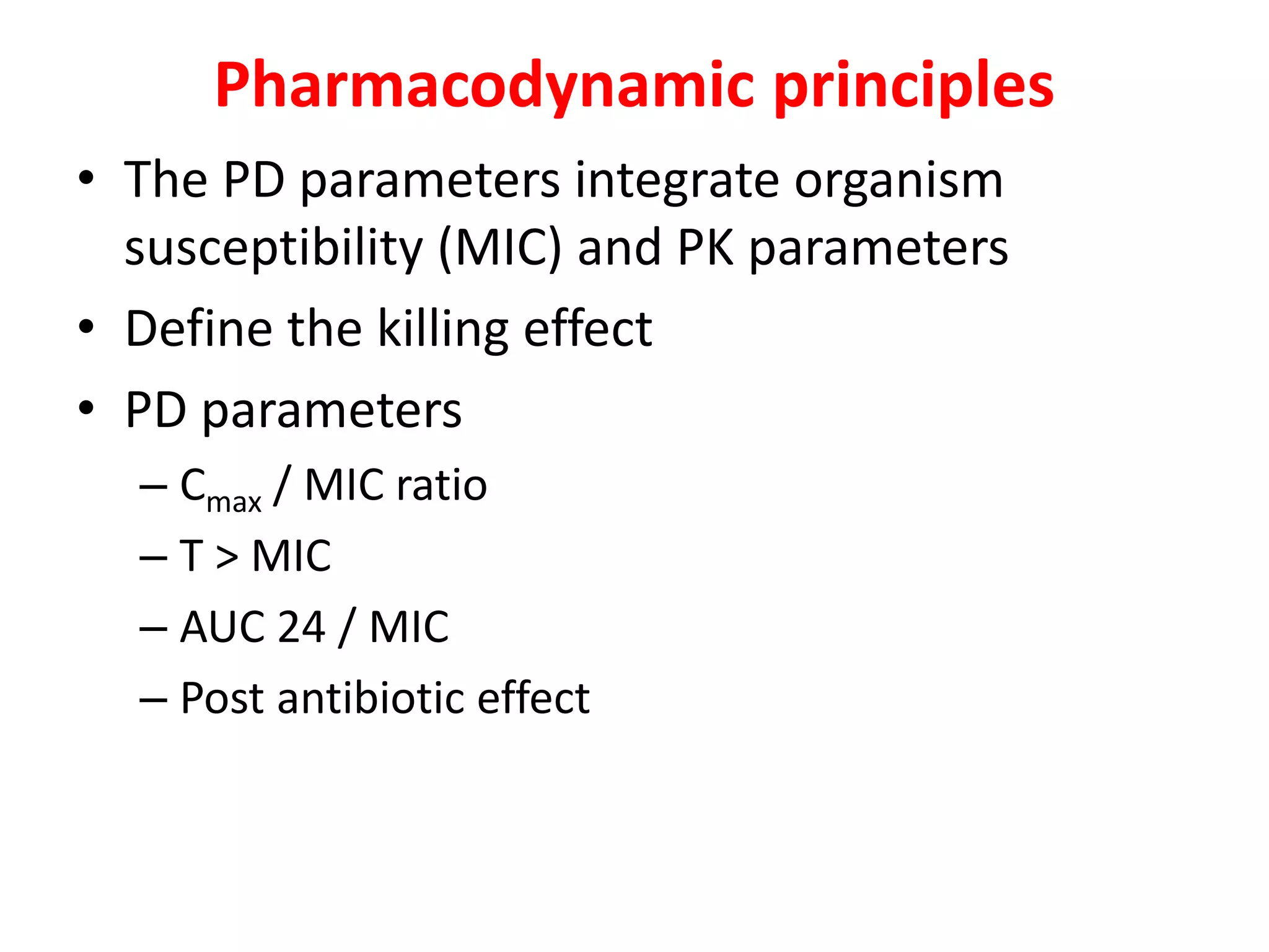 Pharmacodynamics of antibiotics | PPTX