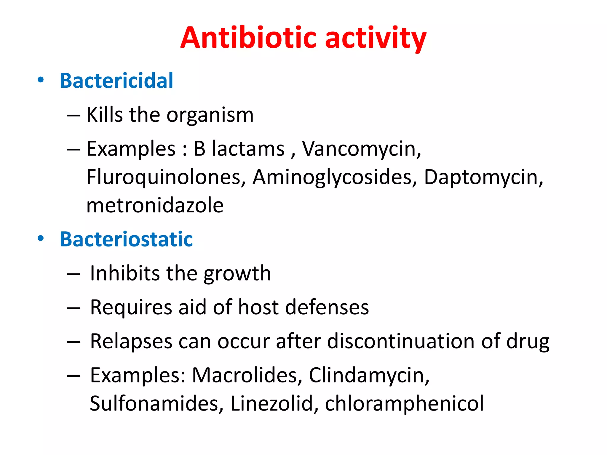 Pharmacodynamics of antibiotics | PPTX