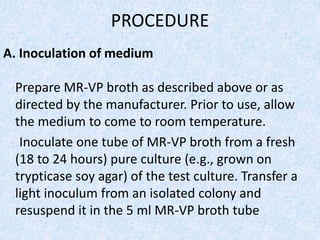 DEMONSTRATION OF METHYL RED AND VOGES-PROSKAUER TEST | PPTX