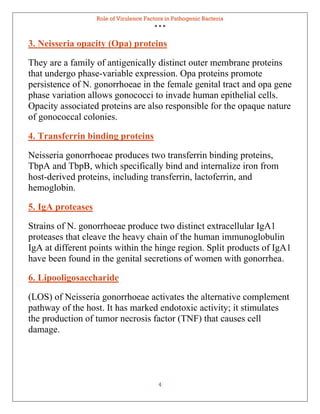 Role of Virulence Factors in Pathogenic Bacteria | PDF