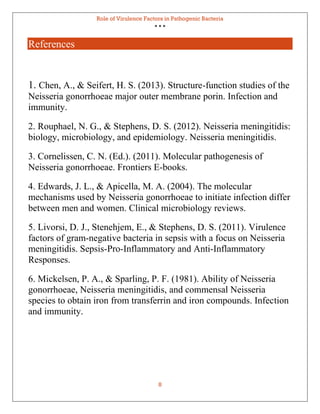 Role of Virulence Factors in Pathogenic Bacteria | PDF
