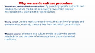 CULTURE MEDIA DETAILS ABOUT CULTURE PROCEDURE IN LABORATORY.pptx