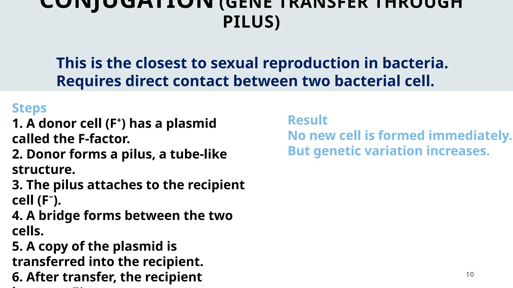 SEXUAL REPRODUCTION IN BACTERIA- AN OVERVIEW | PPTX