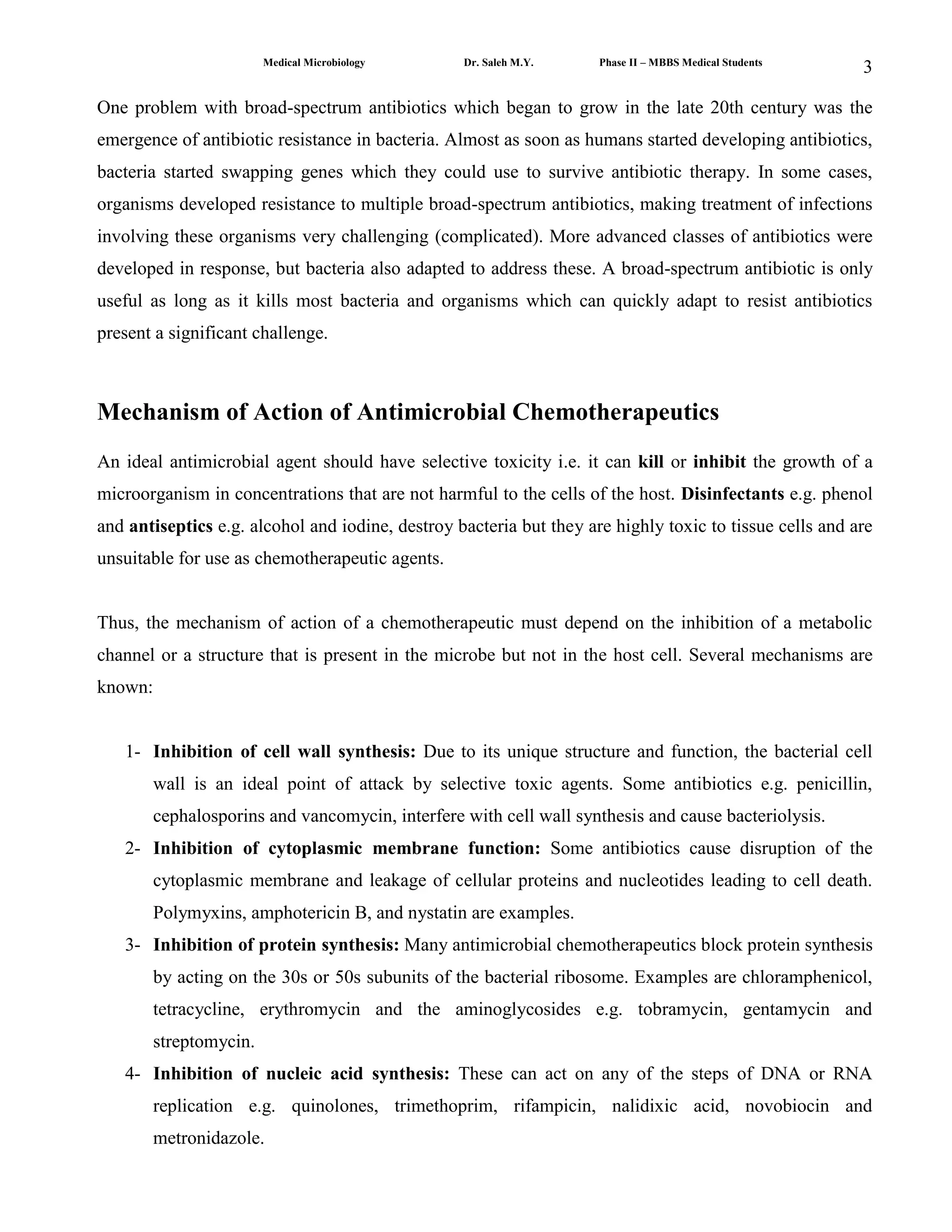 Microbiology antibiotics & antimicrobial chemotherapy | DOCX
