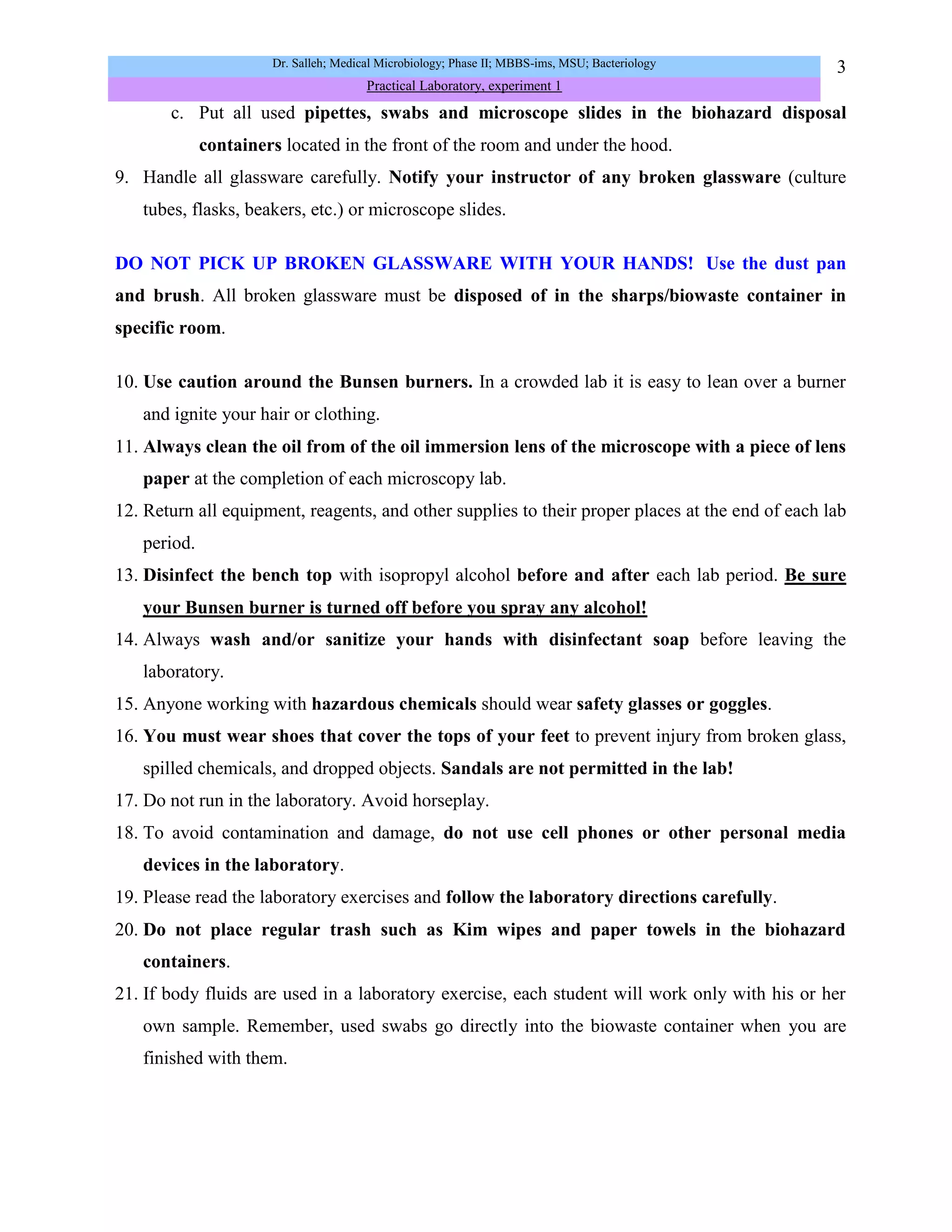 Microbiology lab practical | DOCX