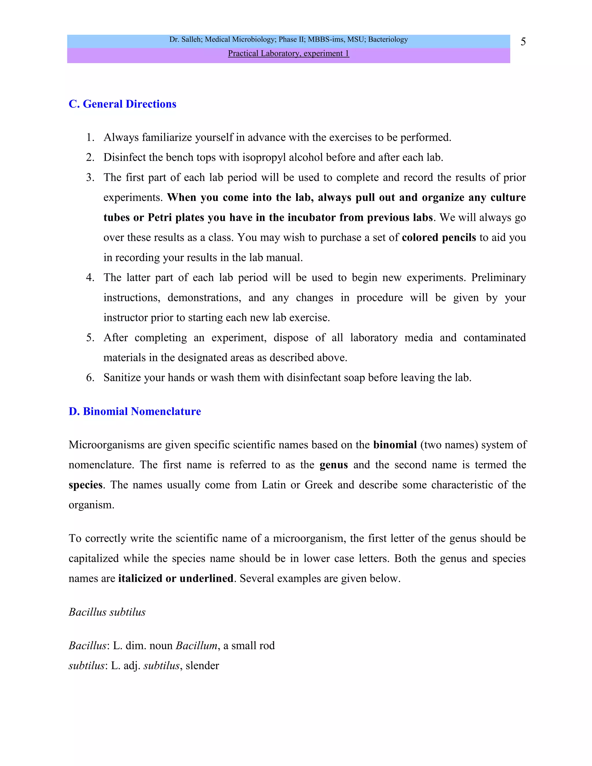 Microbiology lab practical | DOCX