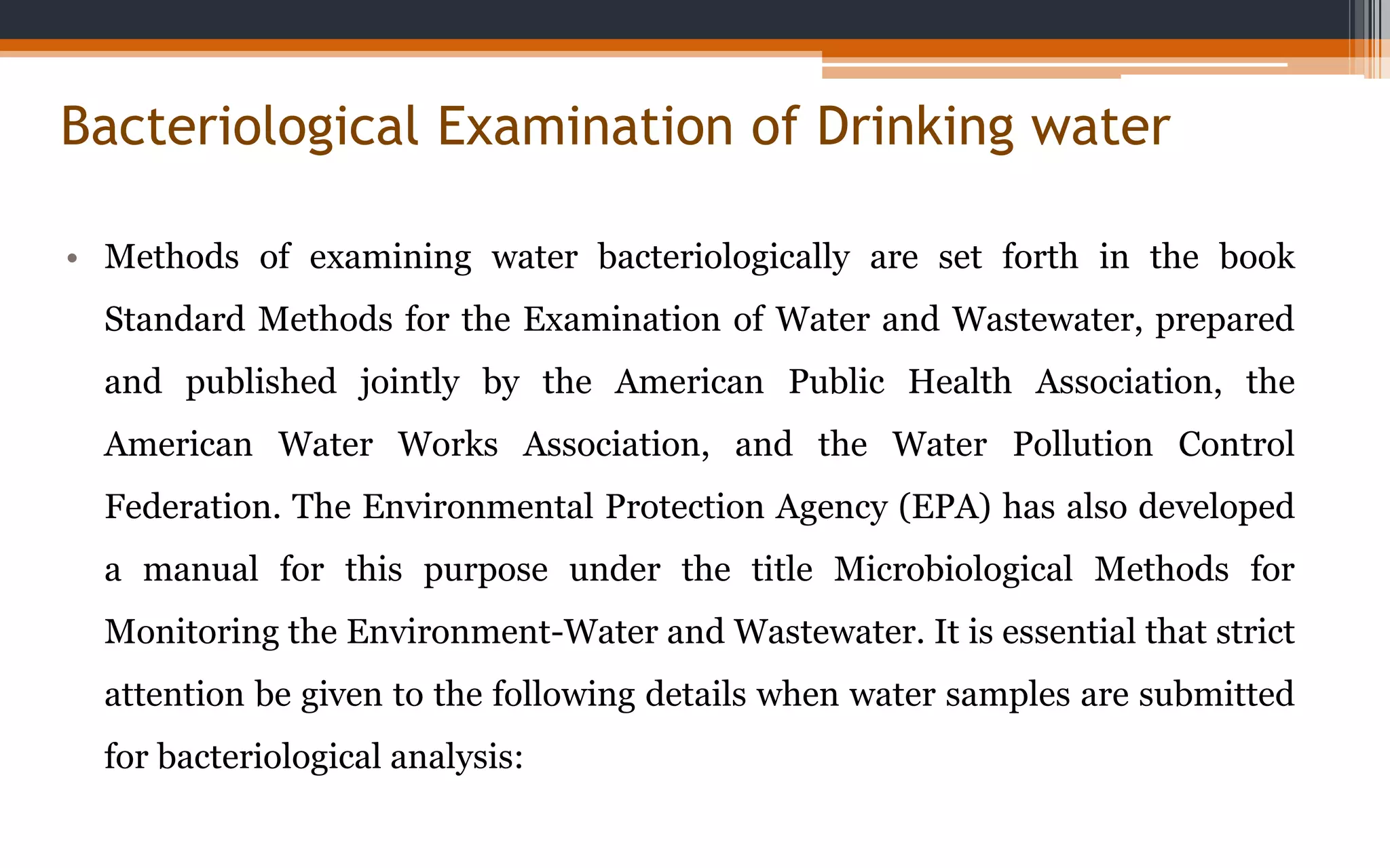 Microbiology of Drinking Water | PDF