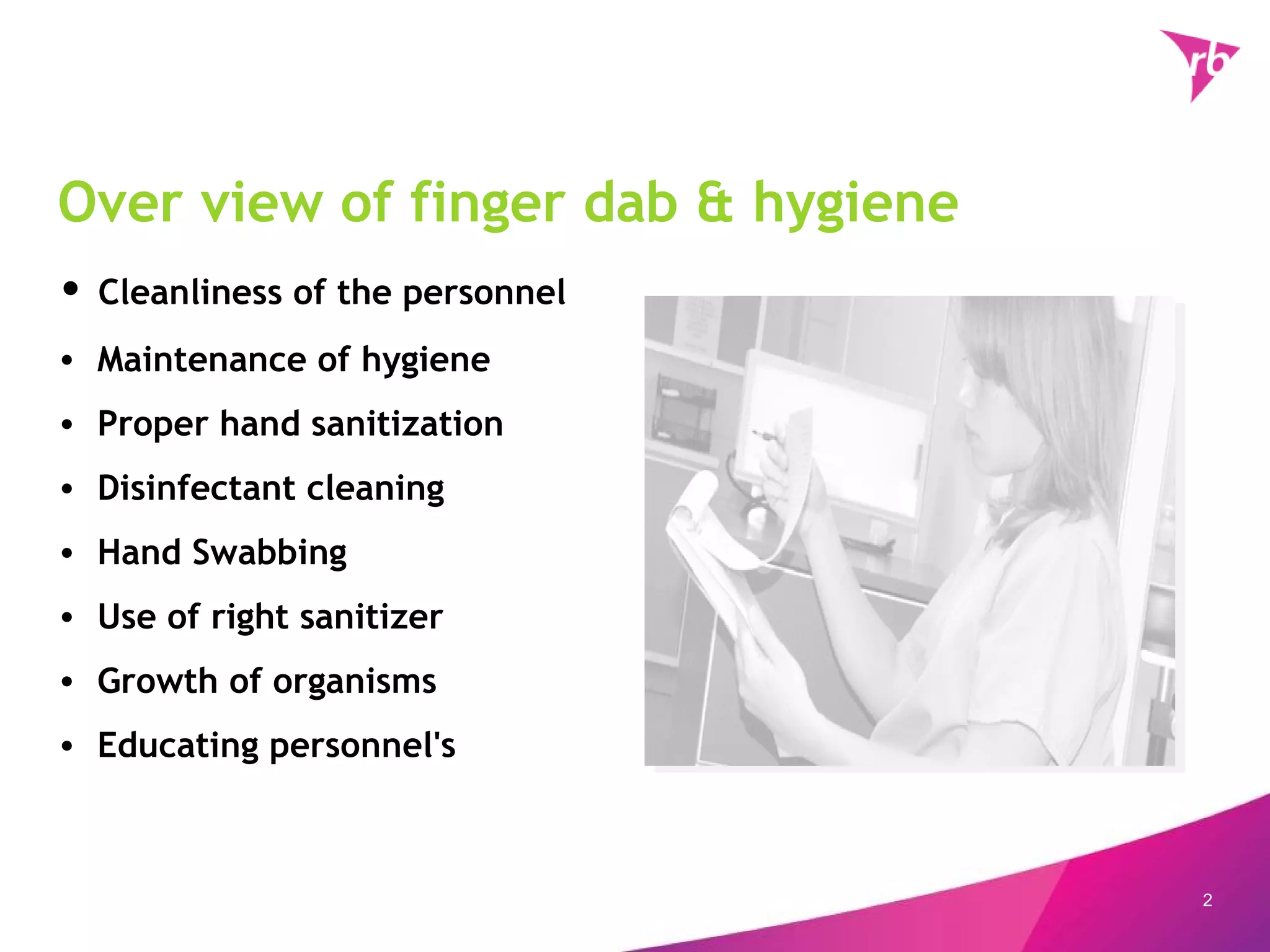 Microbiology training module--finger dab& higeine | PPT