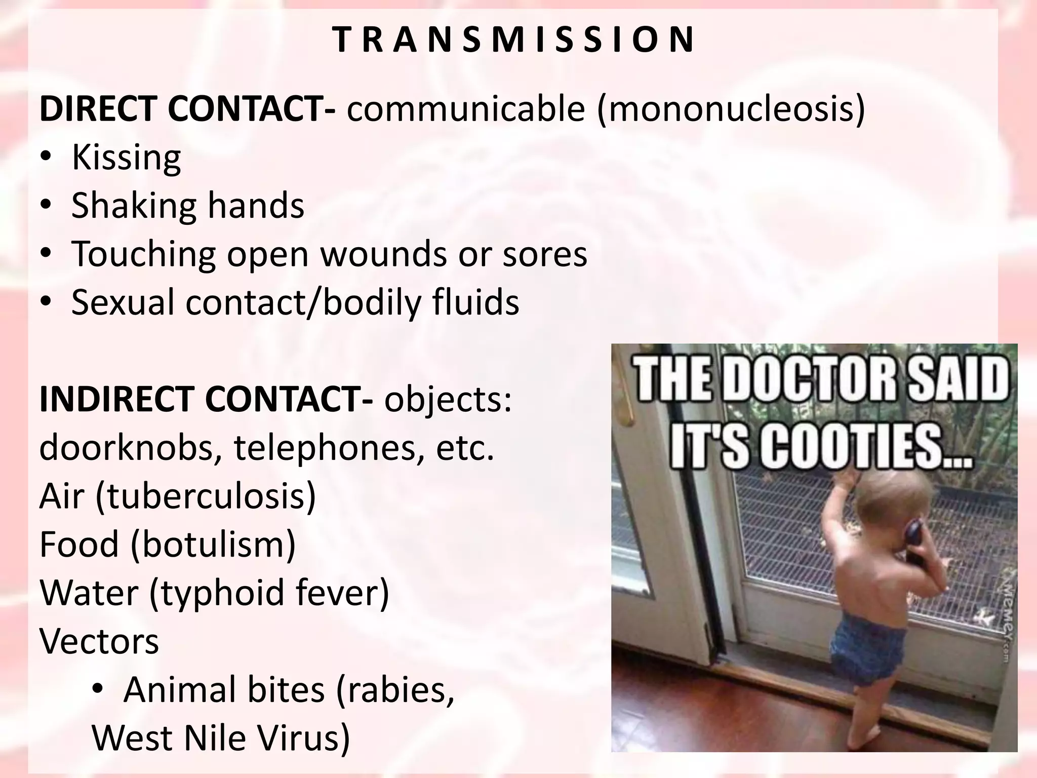 Microbiology2 Pathogens: Notes on spread of infectious disease | PPTX