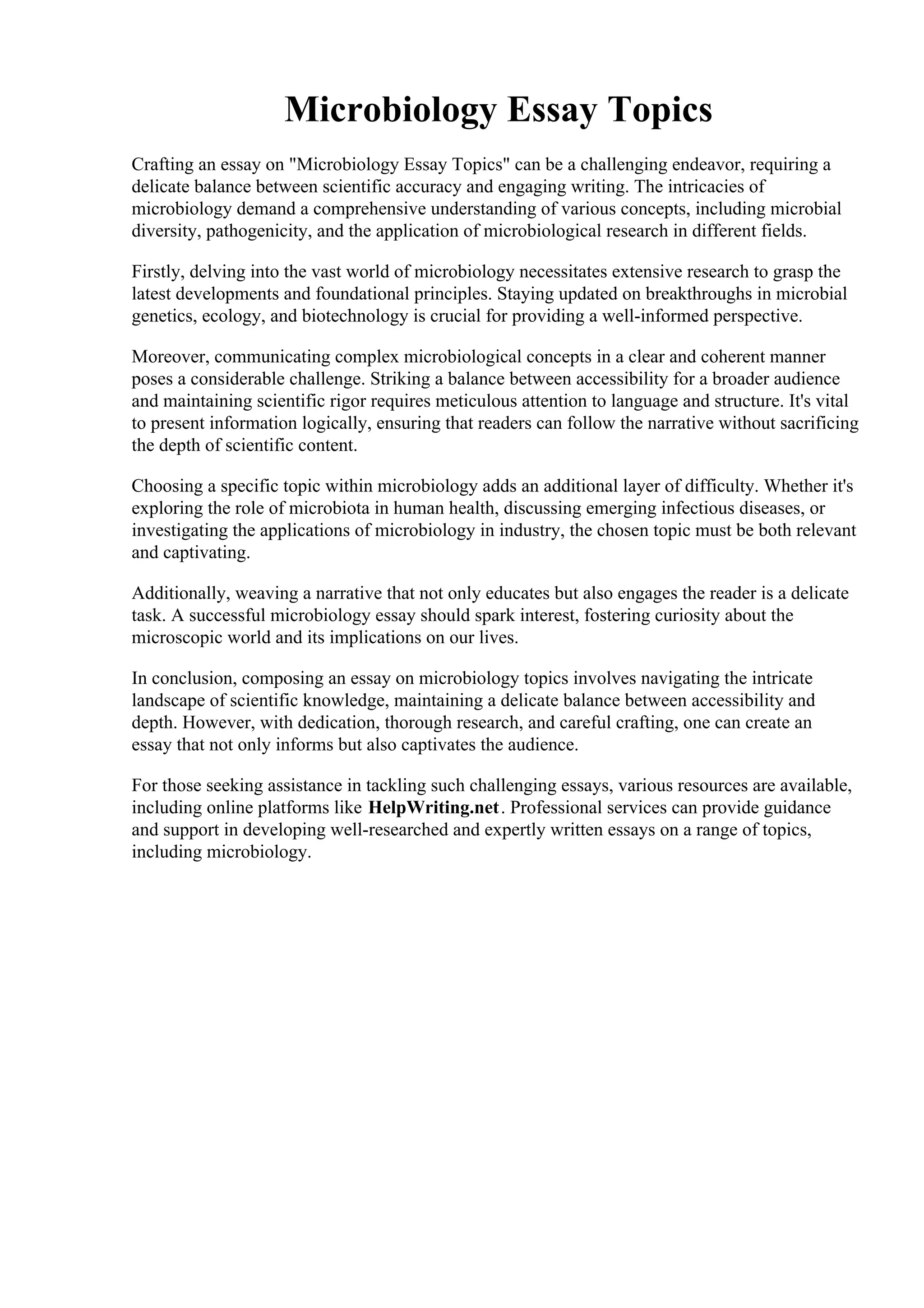 Microbiology Essay Topics.pdf