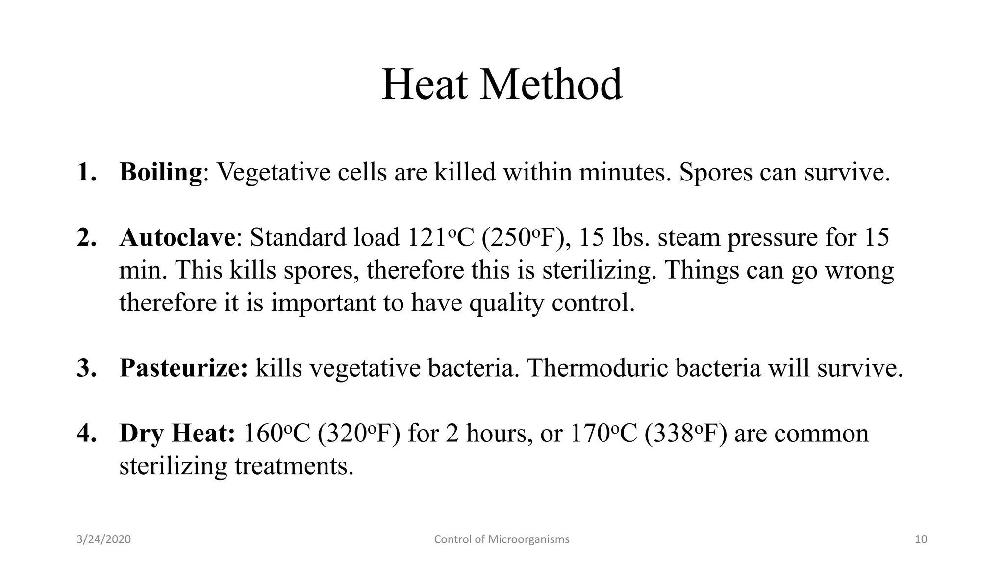Microbiology | Control of Microorganisms | PPTX