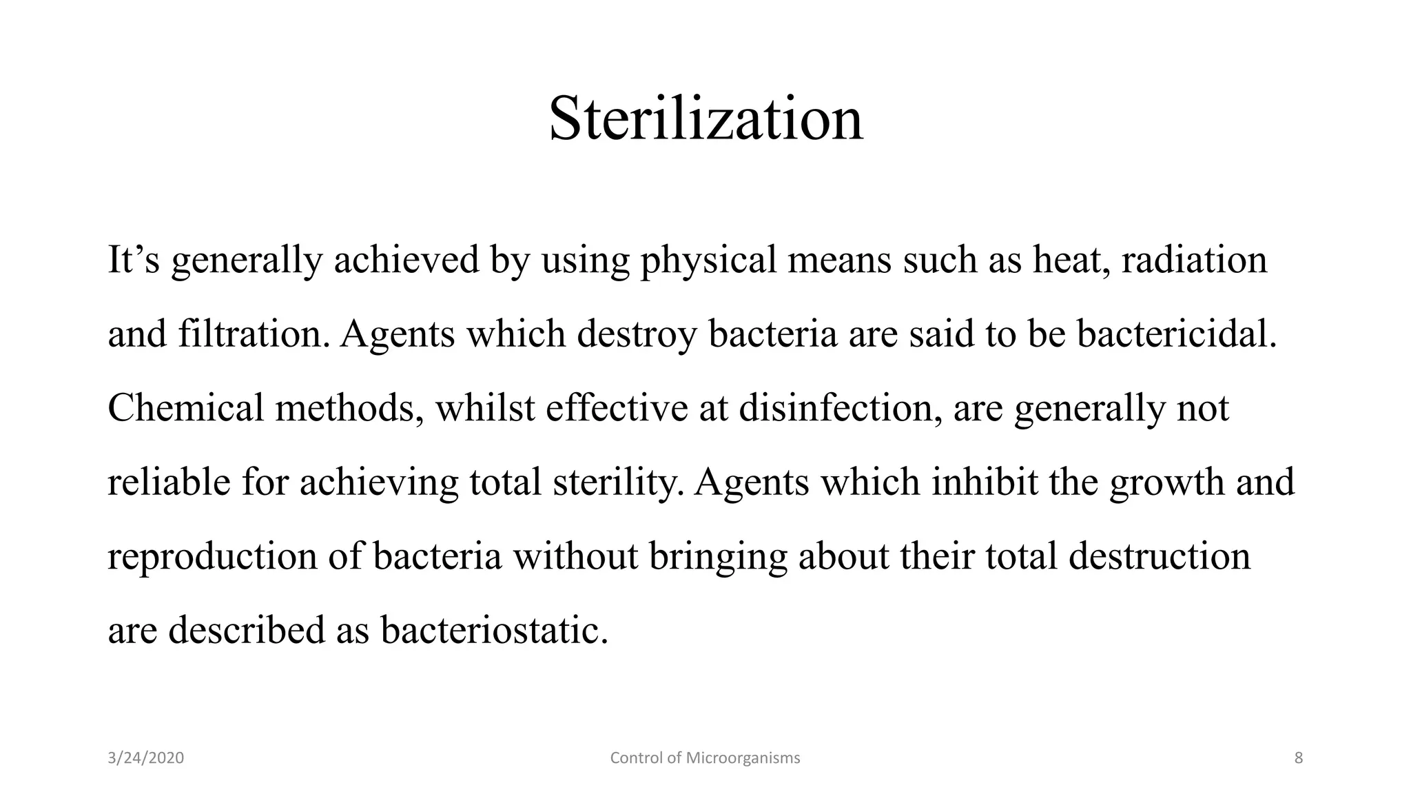 Microbiology | Control of Microorganisms | PPTX