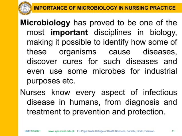 Microbiology importance in nursing | PPTX