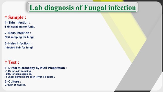 Microbiology (lab diagnosis result of fungal and bacterial skin ...