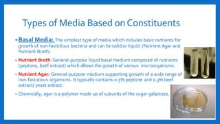 Microbiology lab session 3 Types of Media Used in Microbiology Lab.pdf