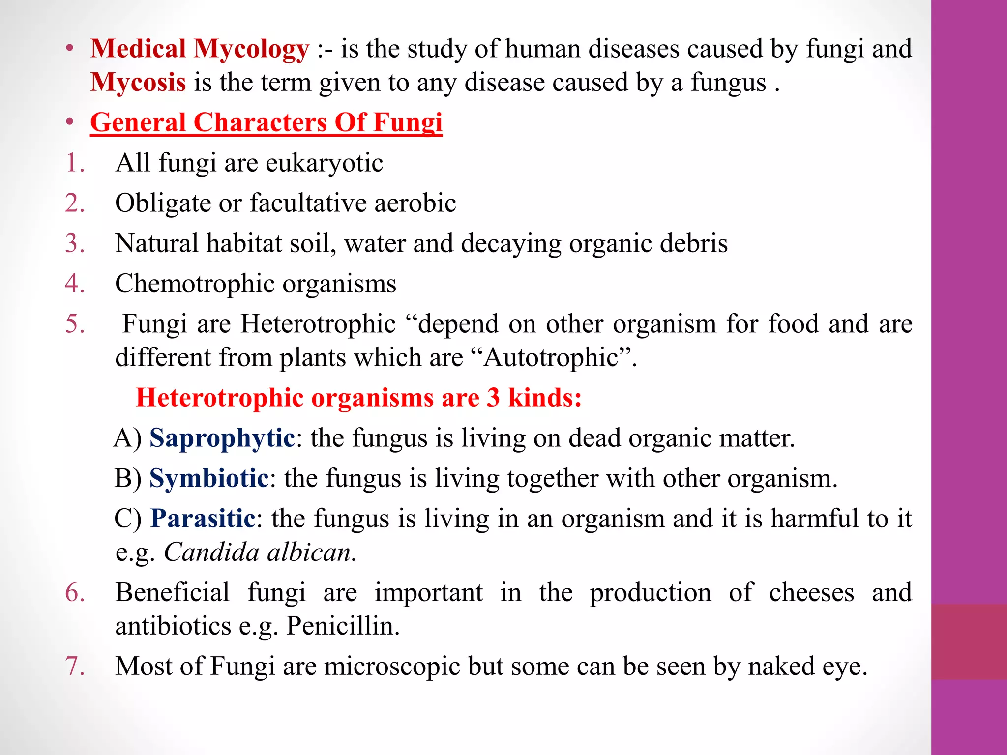 Lecture 9:- General Characters Of Fungi | PPTX
