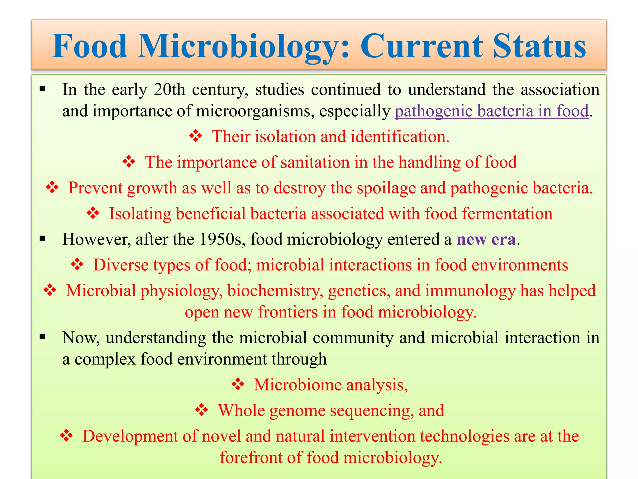Microbiology of food | PPTX