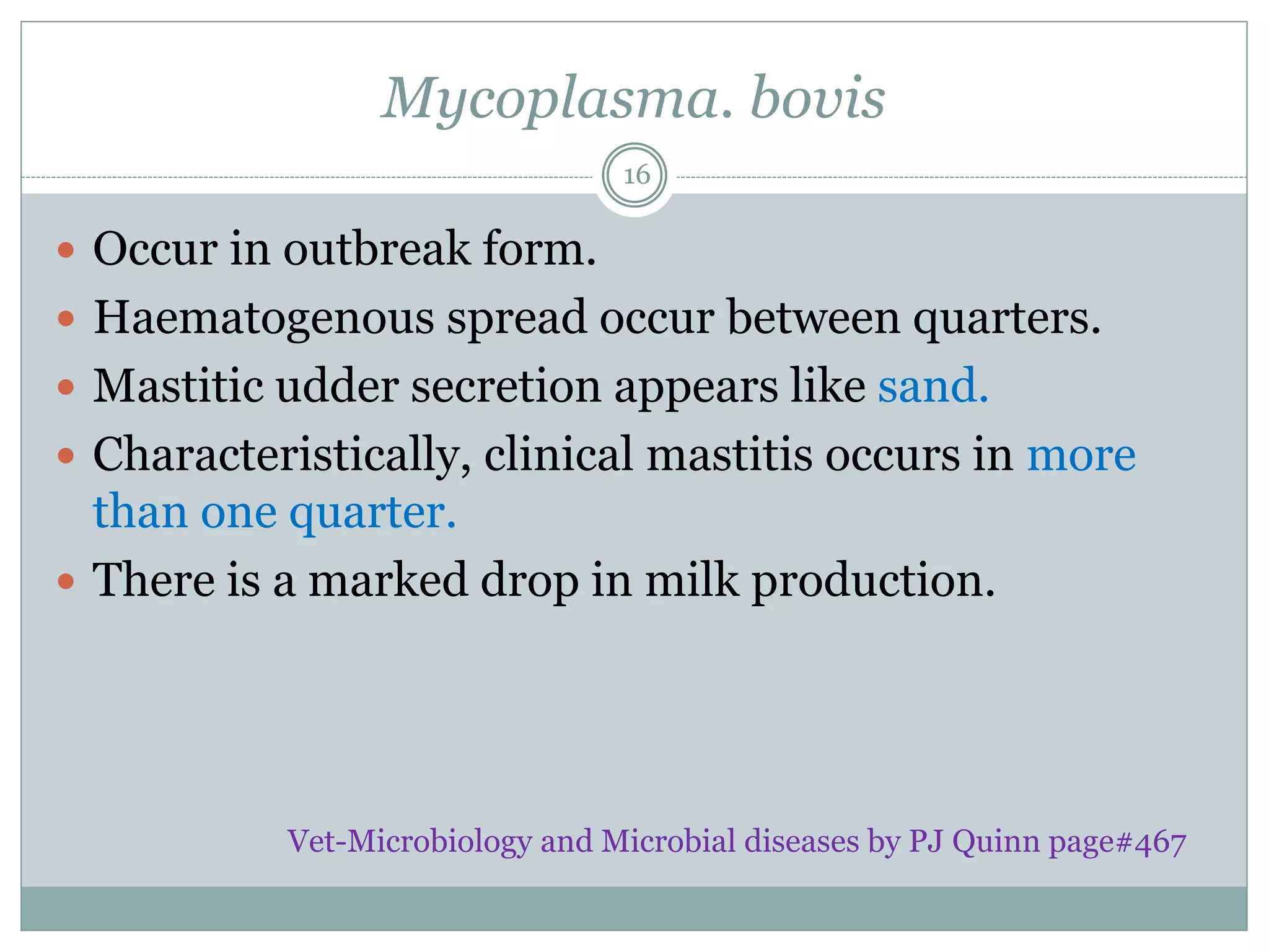 Microbiology of mastitis | PPTX