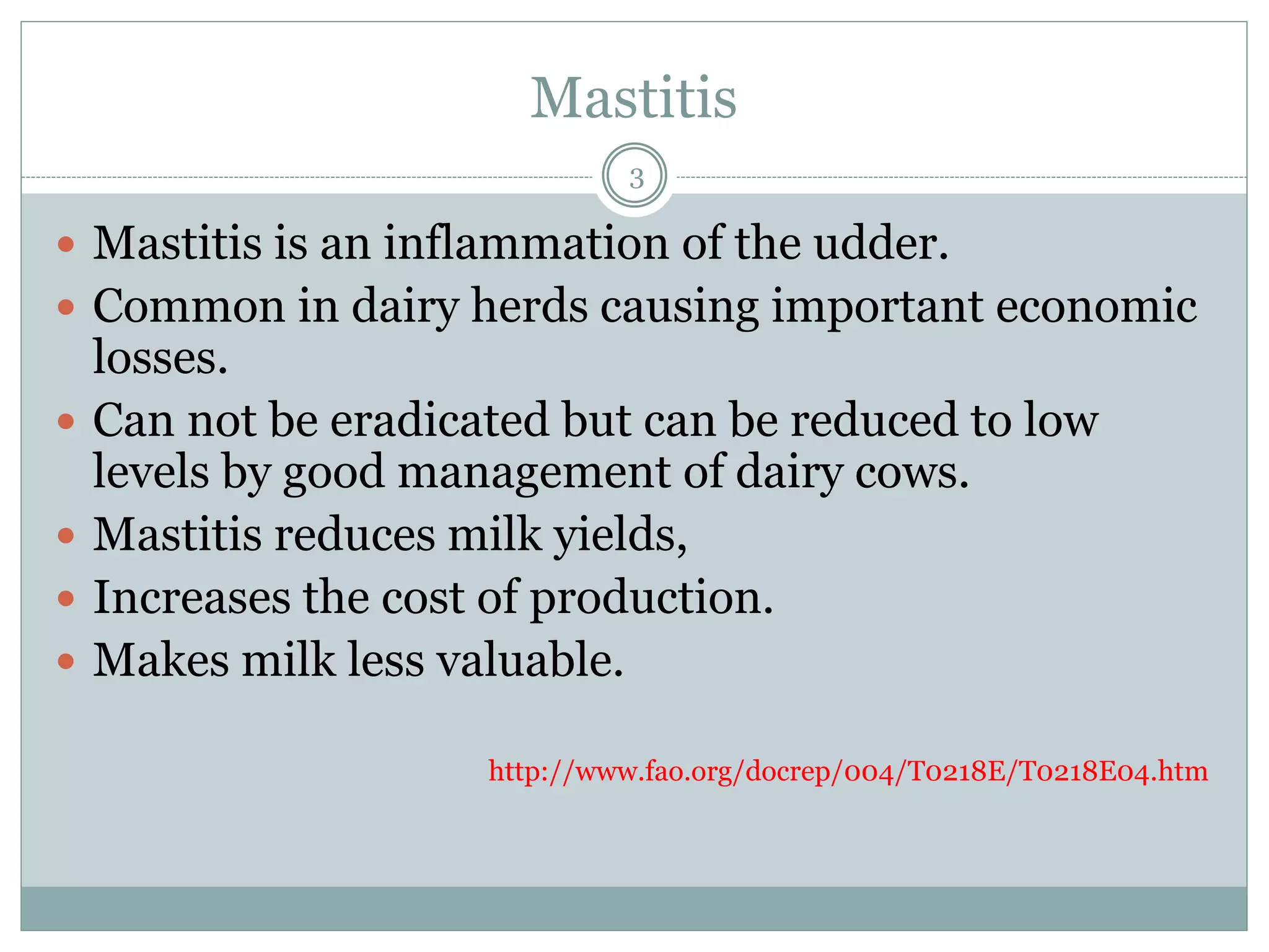Microbiology of mastitis | PPTX