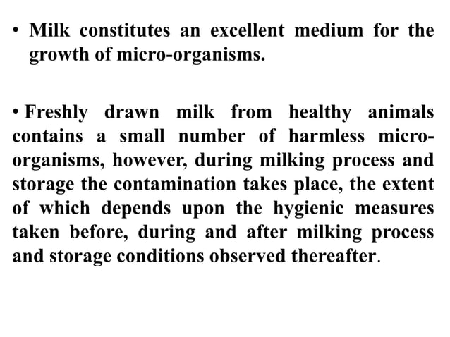 Microbiology of milk | PPTX | Chemistry | Science