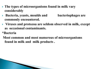 Microbiology of milk | PPTX