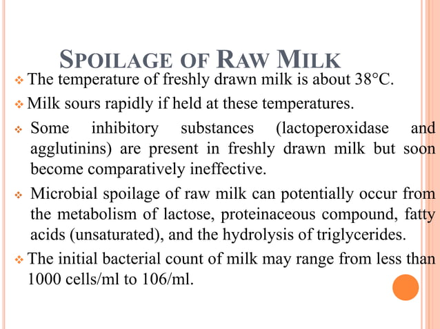 Microbiology of milk | PPTX | Chemistry | Science