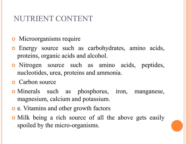 Microbiology of milk | PPTX | Chemistry | Science