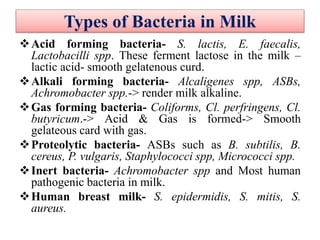 Microbiology of milk | PPTX