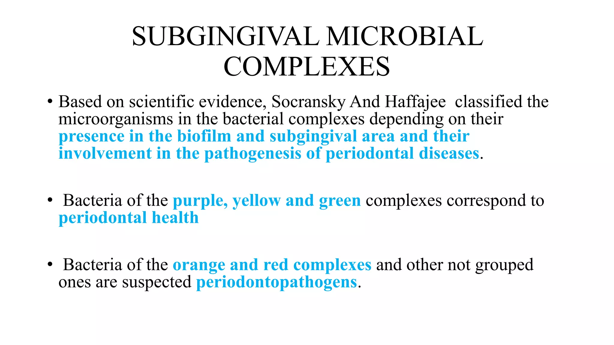 Microbiology of periodontal diseases | PPTX
