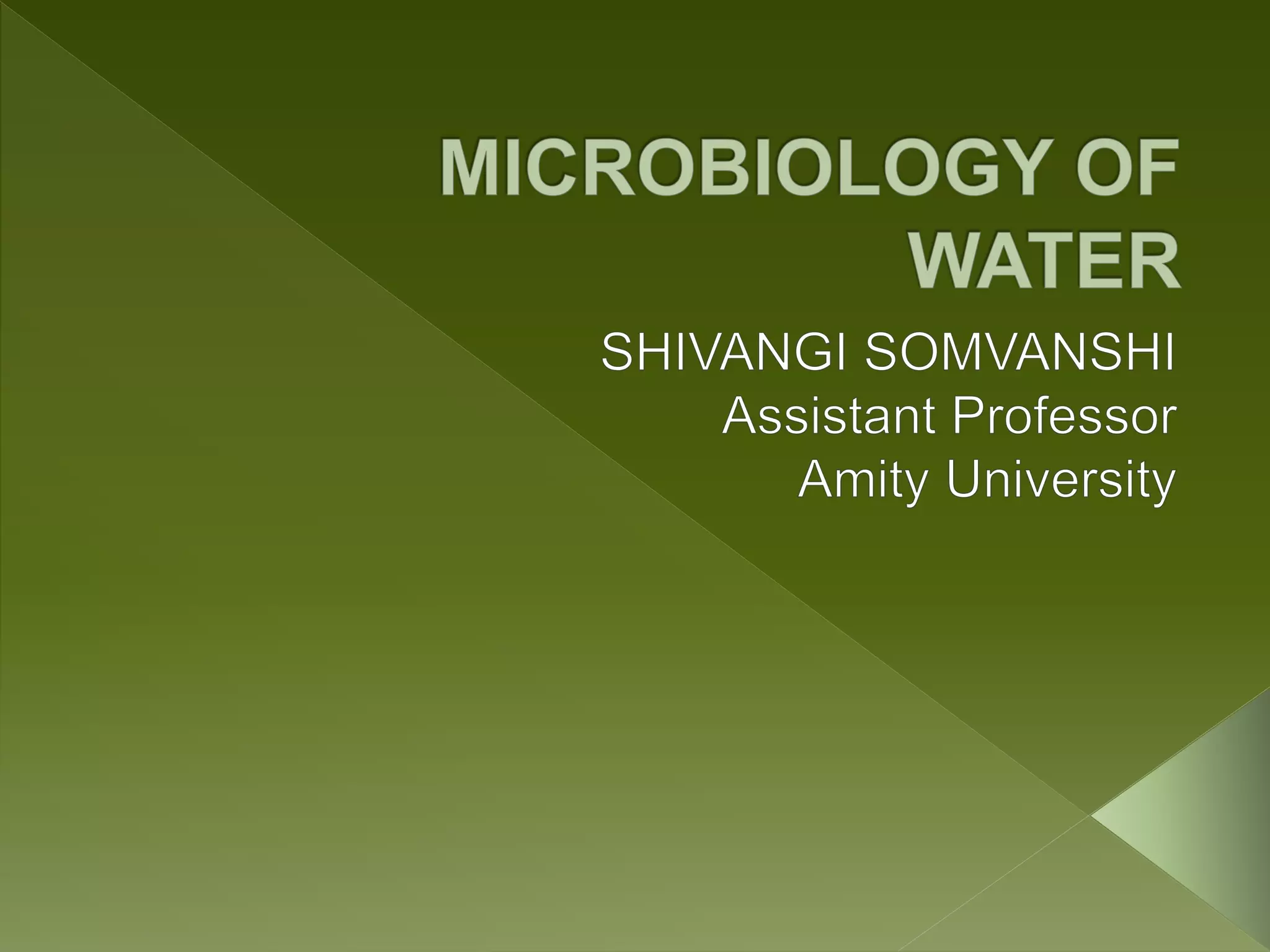 Microbiology of water | PPTX