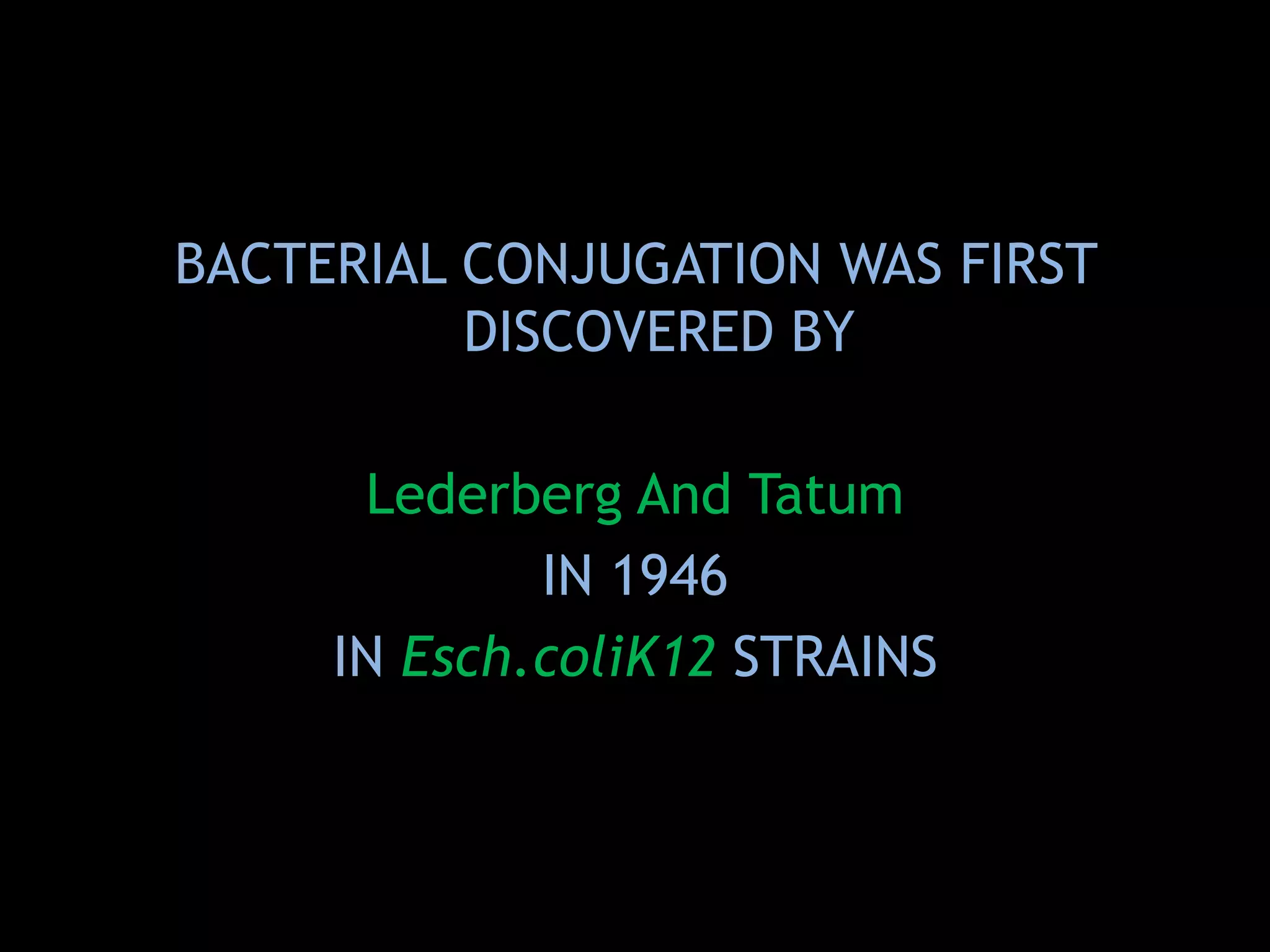 Conjugation Microbiology powerpoint presentation | PPTX